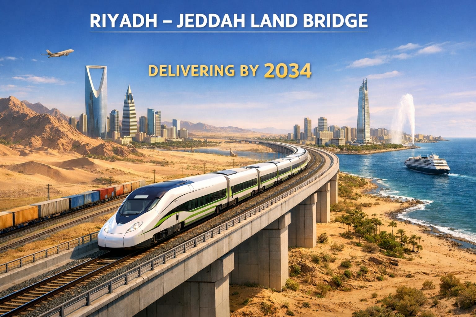 Riyadh Jeddah Land Bridge Project Completion by 2034